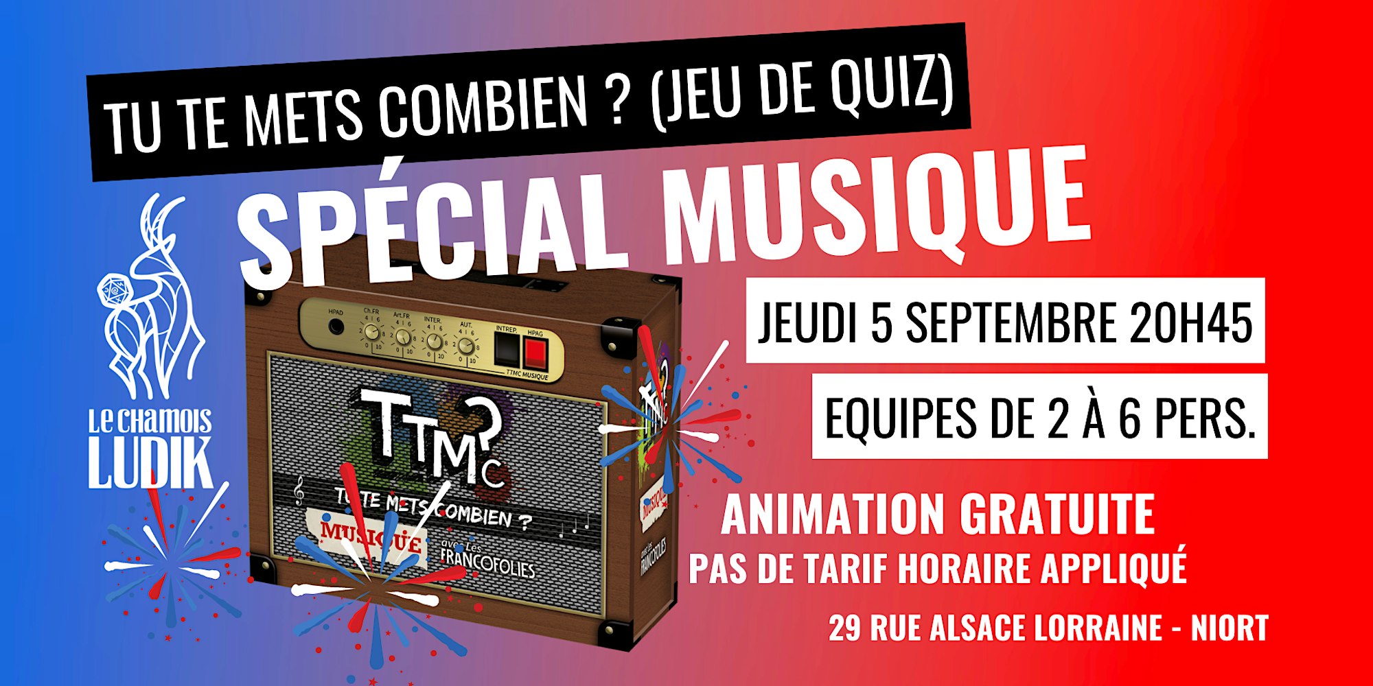 Soirée jeu : TTMC Géant Spécial Musique – Sortir à Niort